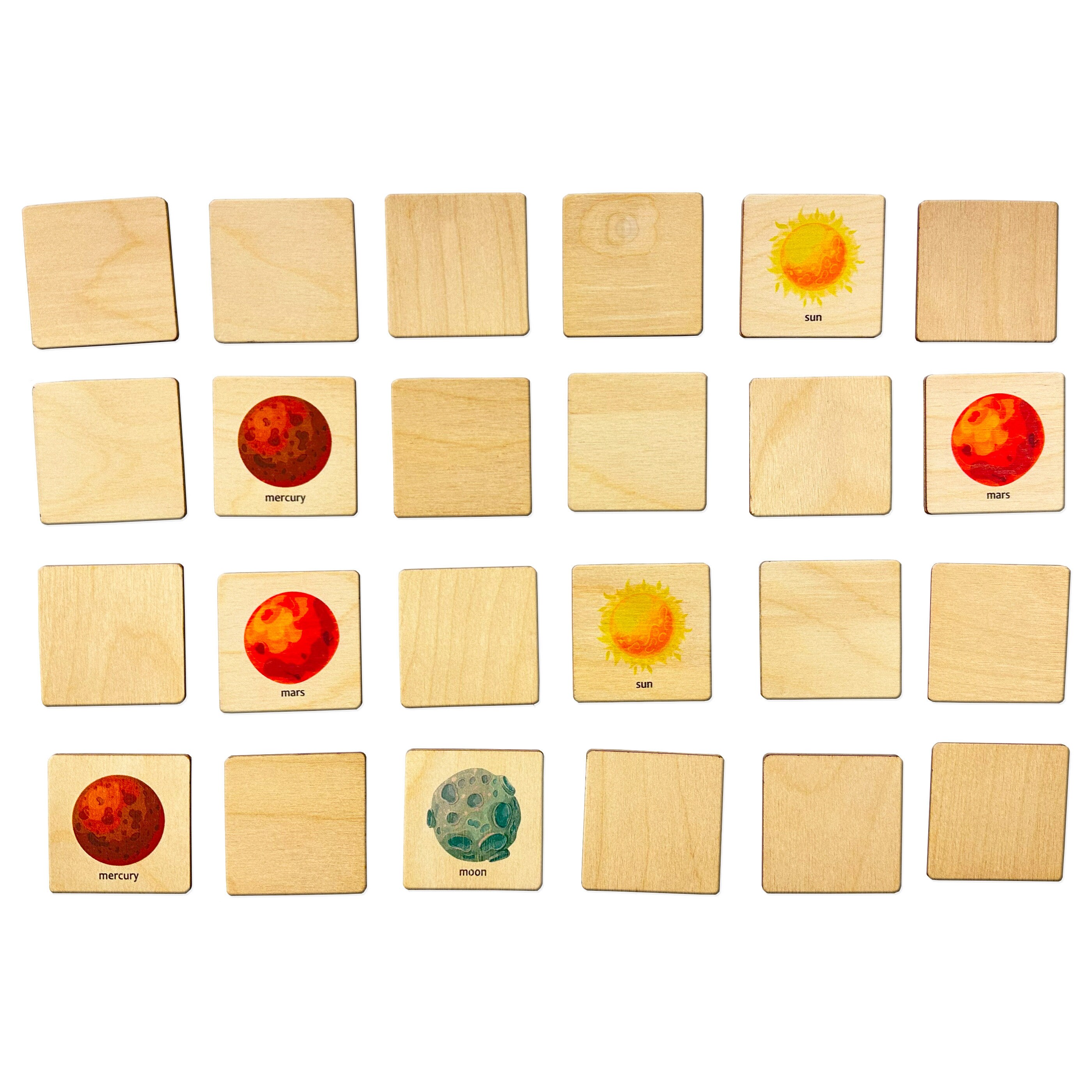 Montessori Wooden Space Solar System Memory Game | Homeschool ...