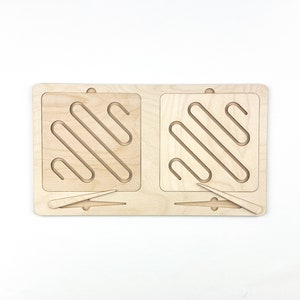 Montessori Wooden Tracing Board - Writing Skills Stencil Set ...