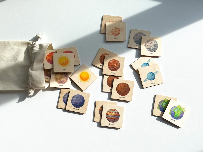 Montessori Wooden Space Solar System Memory Game | Homeschool ...