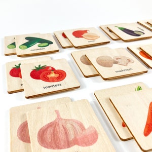 Montessori Wooden Vegetables Memory Game Vegetables Matching - Etsy