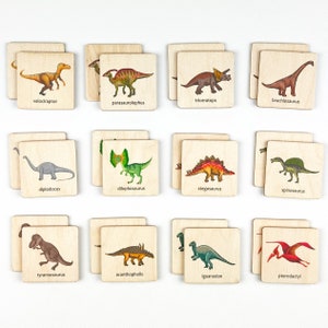 Montessori Wooden Dinosaurs Memory Game Homeschool,preschool ...