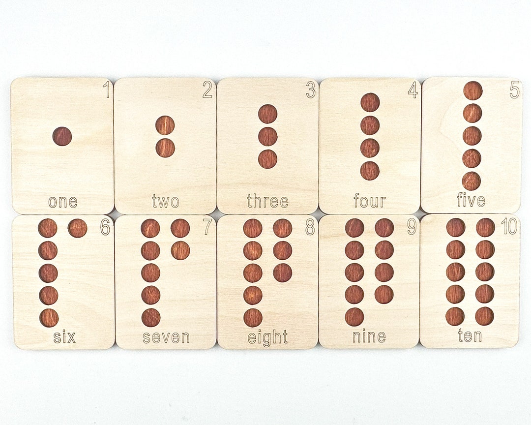 Wooden Number Flashcards Wooden Number Boards Homeschool - Etsy
