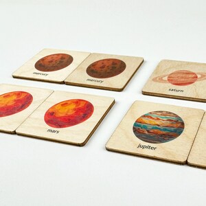 Montessori Wooden Space Memory Game, Solar System Matching Cards ...