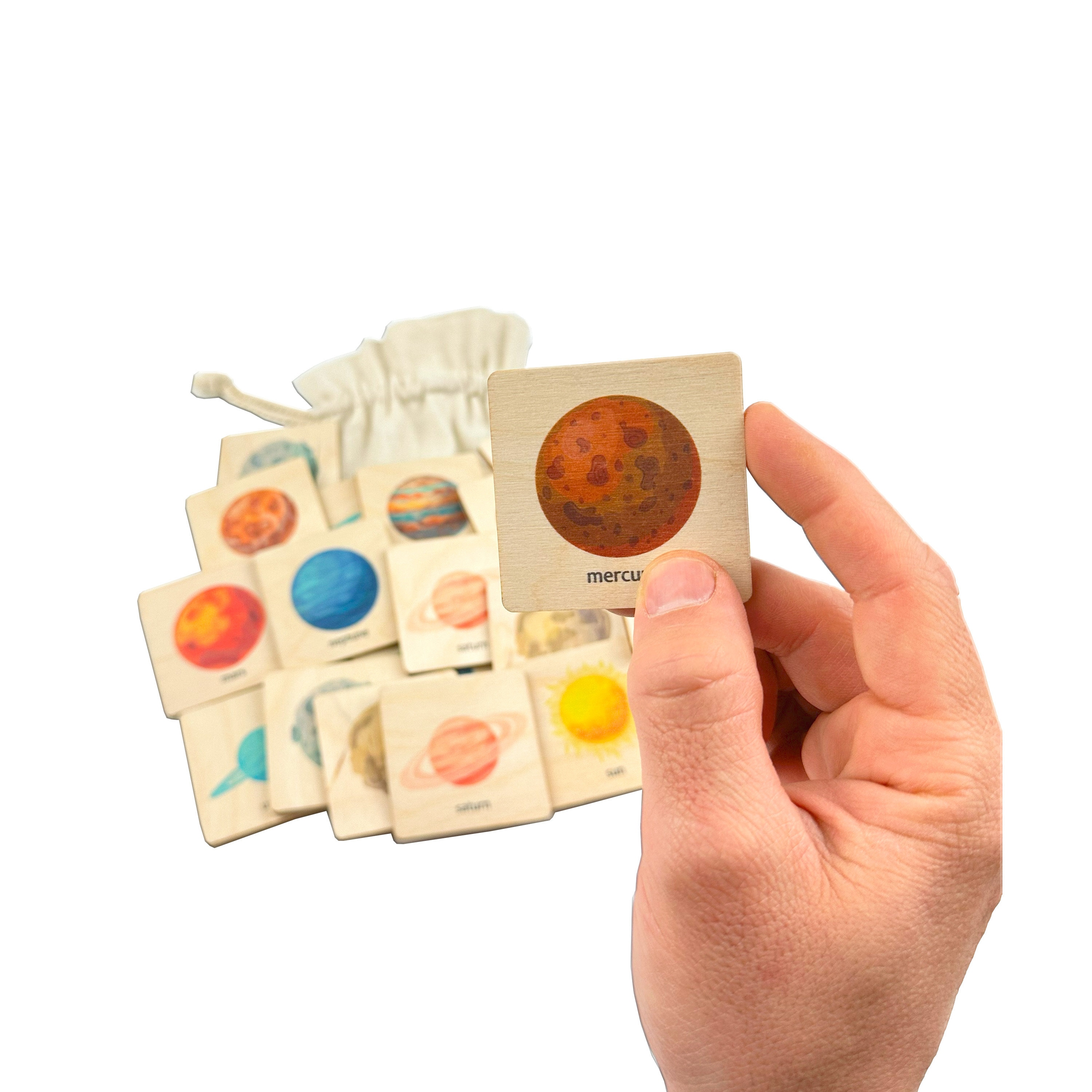 Montessori Wooden Space Solar System Memory Game | Homeschool ...