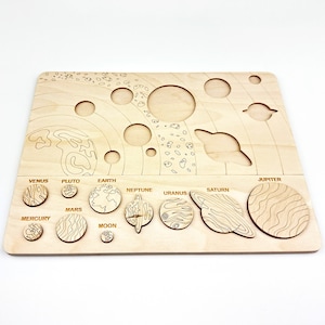 Handcrafted Wooden Solar System Puzzle, Fun & Educational Learning ...