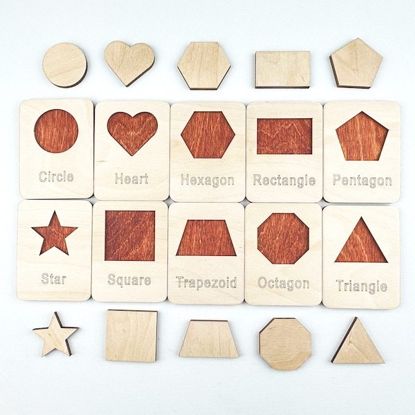 Wooden Geometric Shapes Puzzle - Etsy