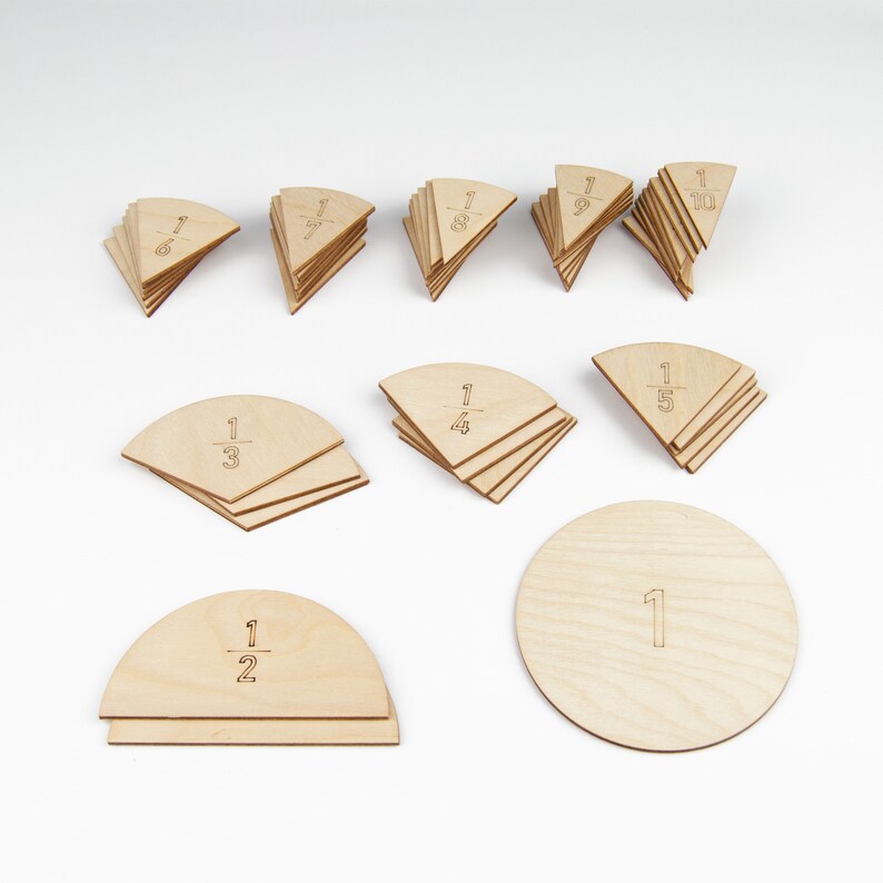 Wooden Fraction Learning Circle Kit Math Education Toolset - Etsy