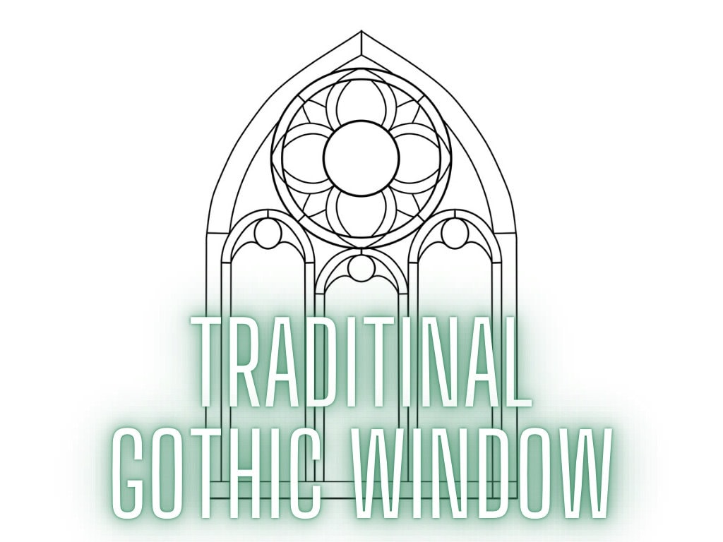 Traditional Gothic Stained Glass Window Panel Digital Download Pattern ...