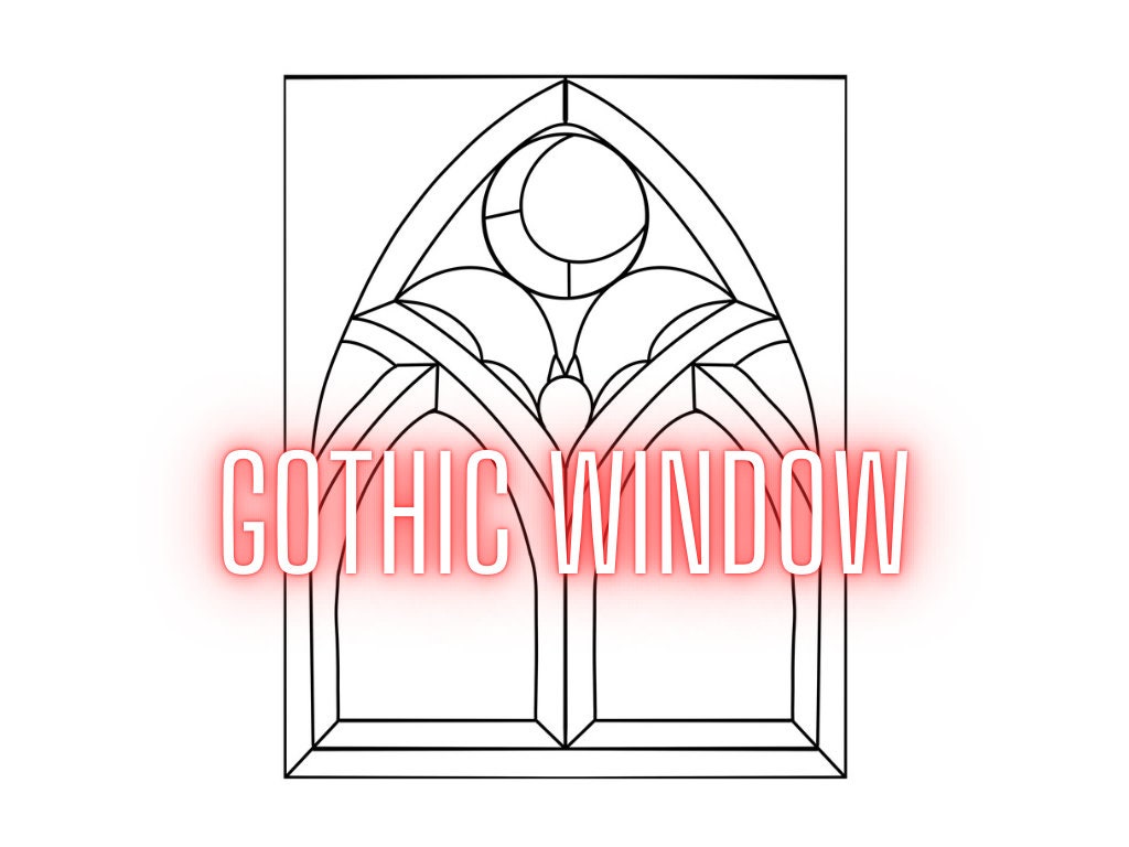 Gothic Window Panel With a Bat and Moon Stained Glass Pattern - Etsy