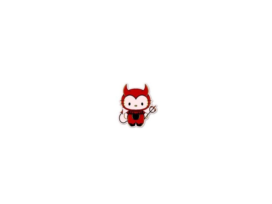 Traditional Hello Kitty Devil Tattoo Flash Die Cut Vinyl Sticker - Etsy