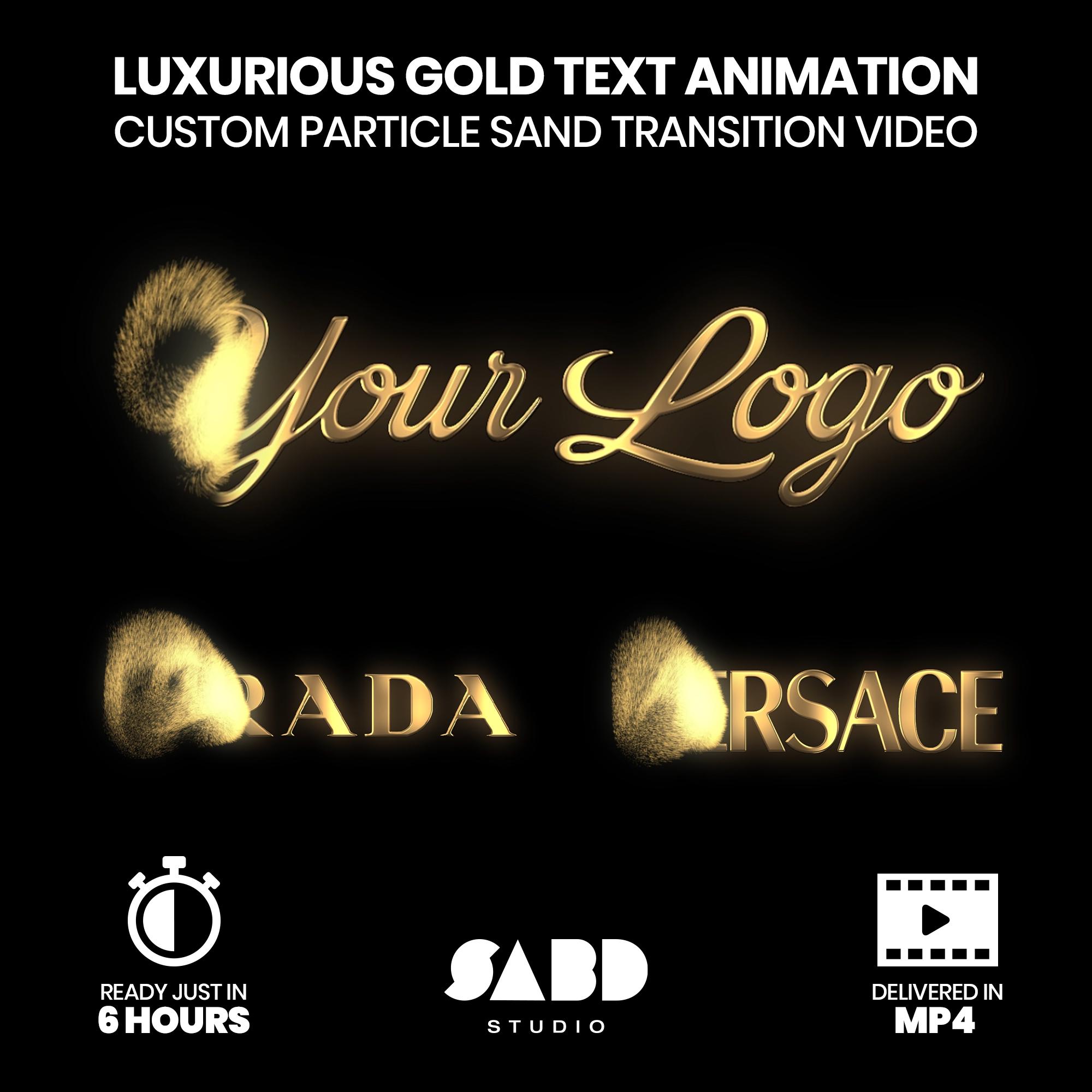 Custom Gold Text Animation Luxurious Particle Sand Transition Video ...