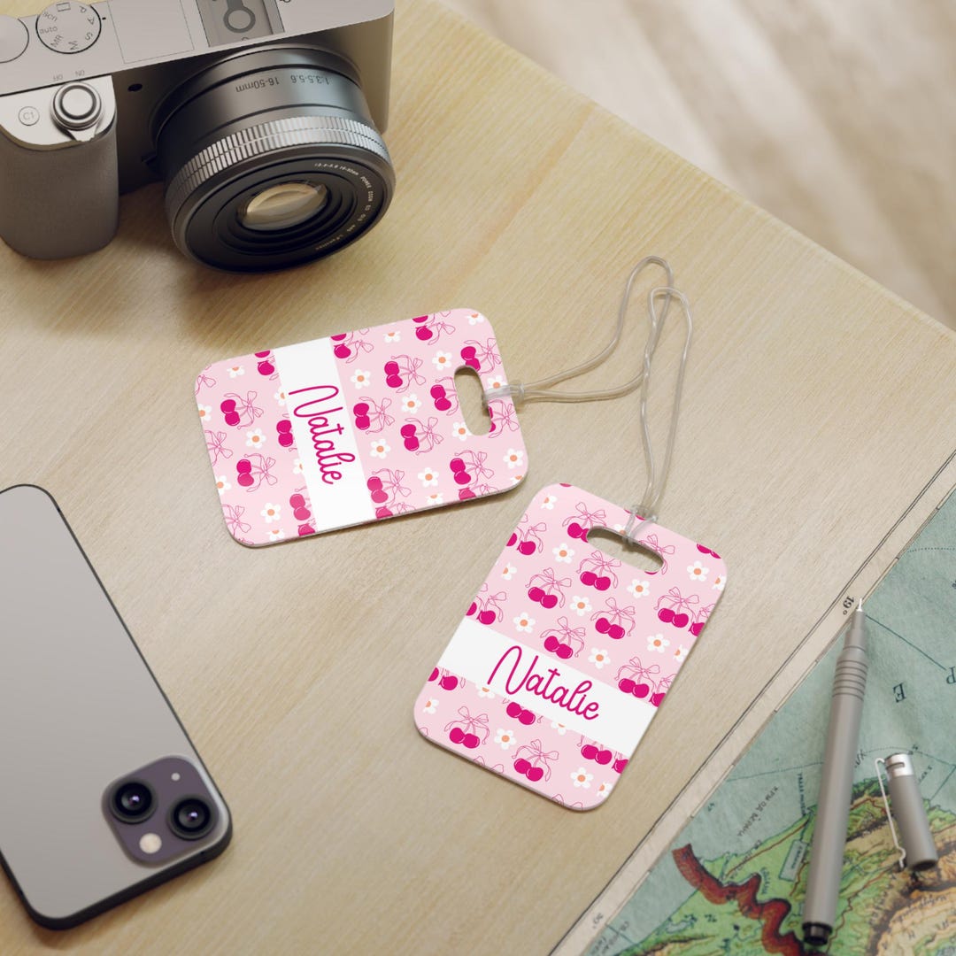 Cute Personalized Cherry Luggage Tags, Cute Travel Accessories for ...