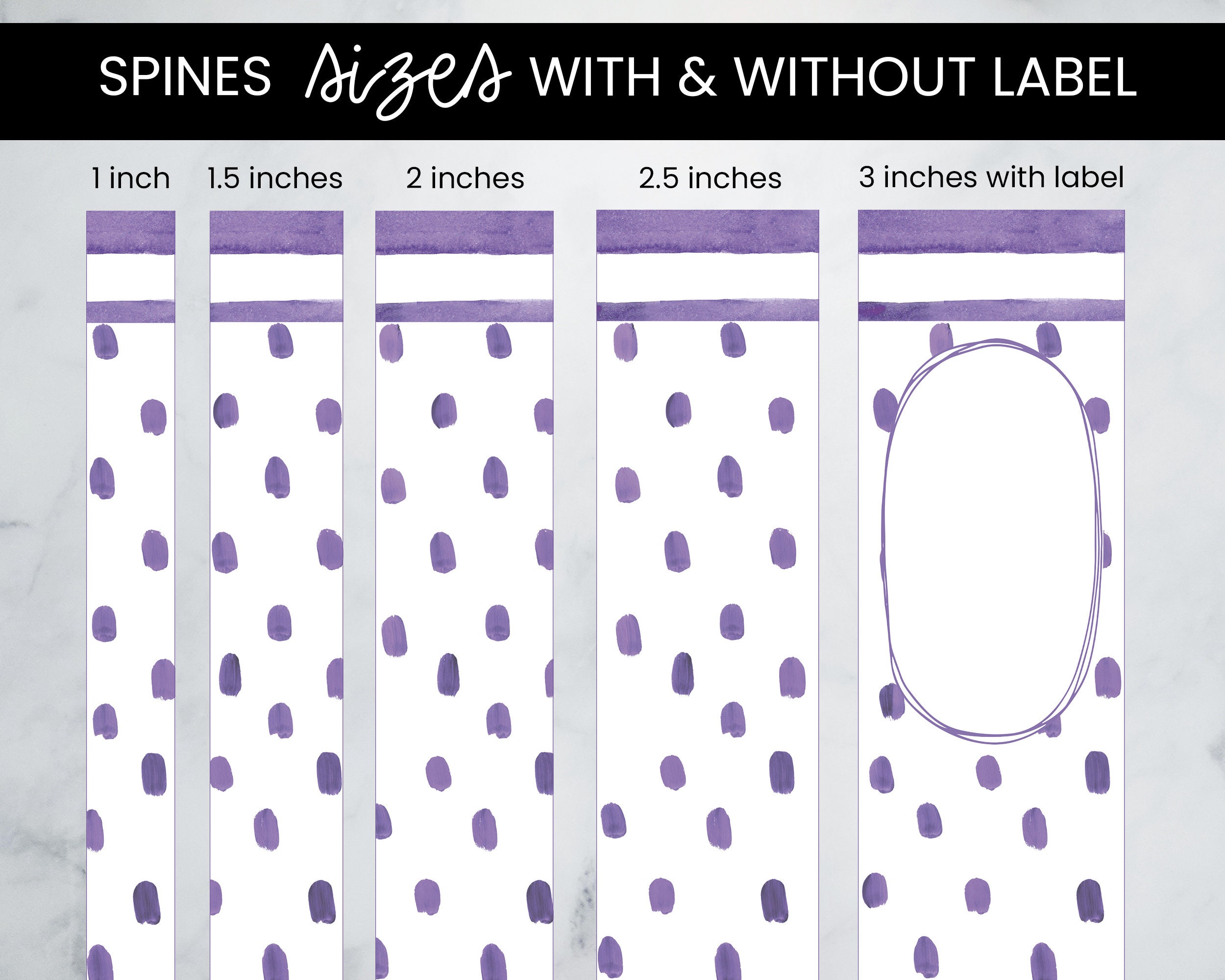 Binder Covers & Spines Editable Watercolor Dots 6 Colors - Etsy