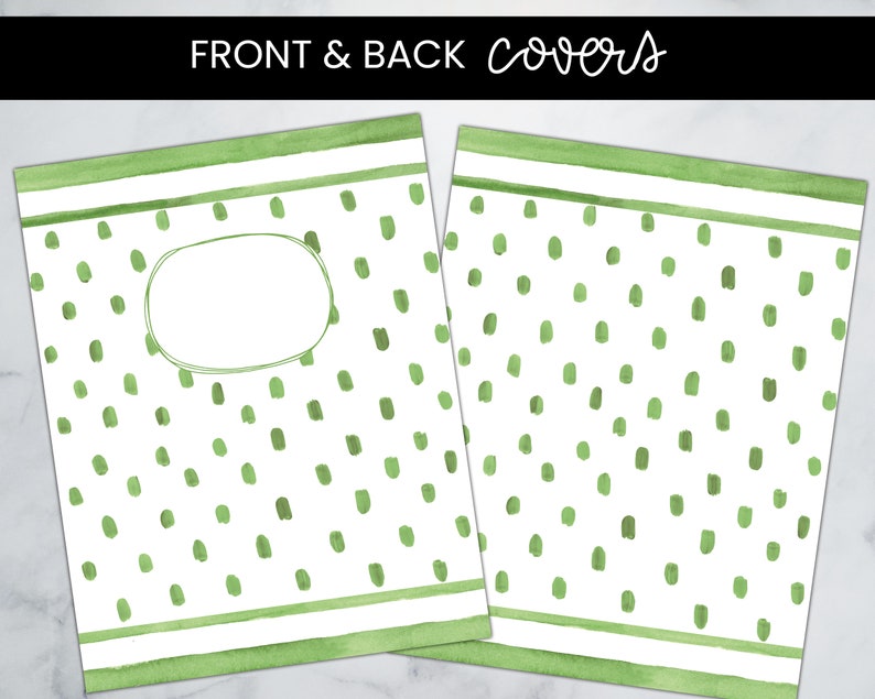 Binder Covers & Spines Editable Watercolor Dots 6 Colors - Etsy