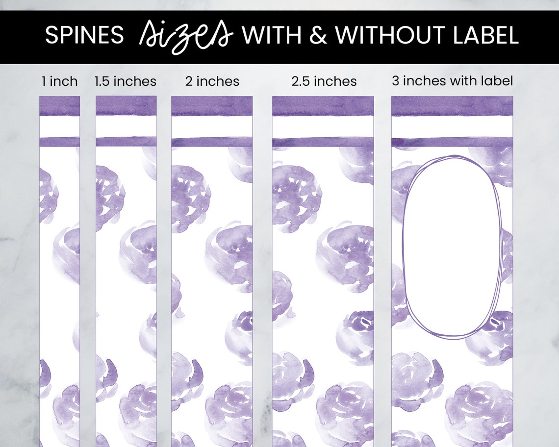 Binder Covers & Spines Editable Watercolor Roses 6 Colors - Etsy