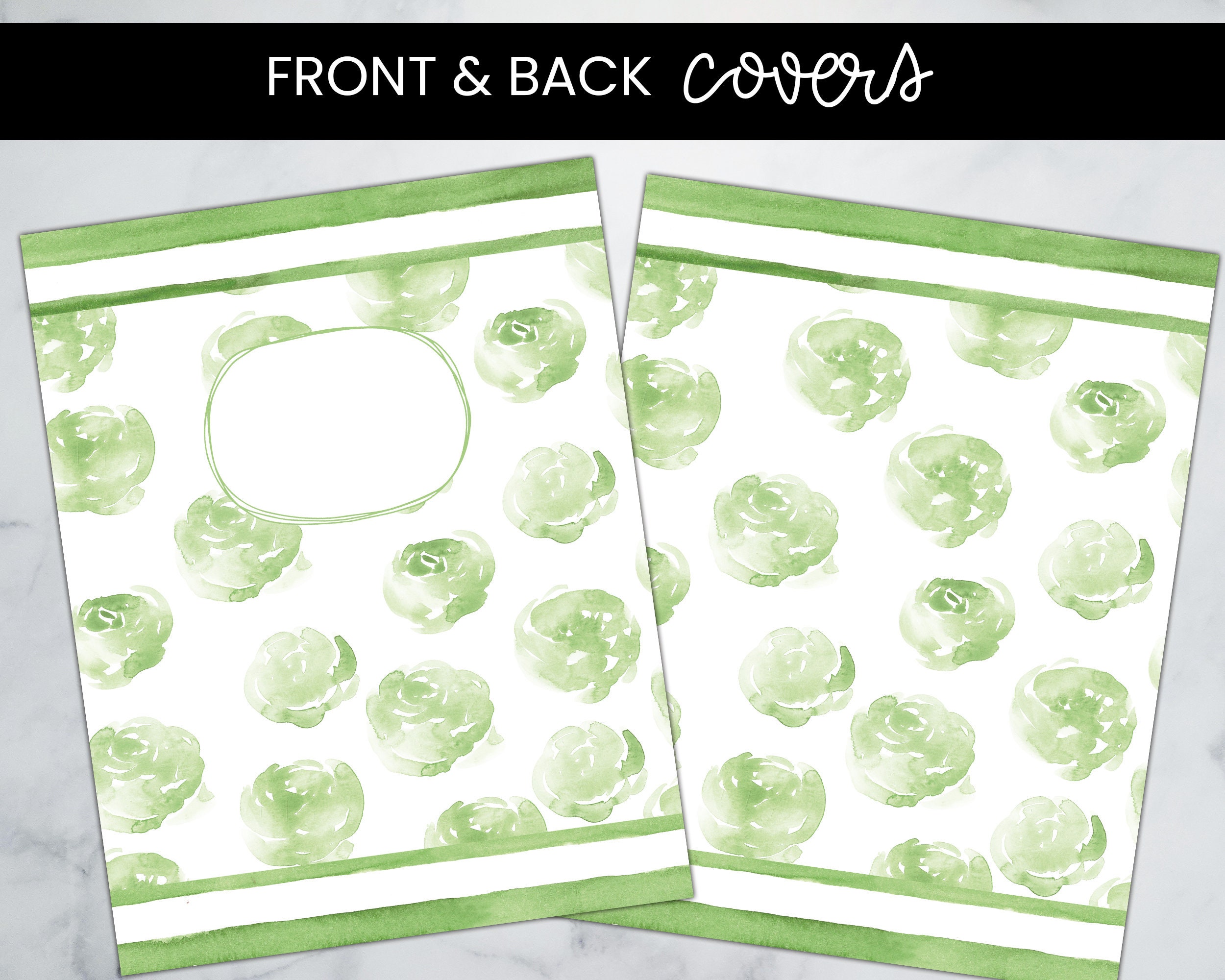 Binder Covers & Spines Editable Watercolor Roses 6 Colors - Etsy