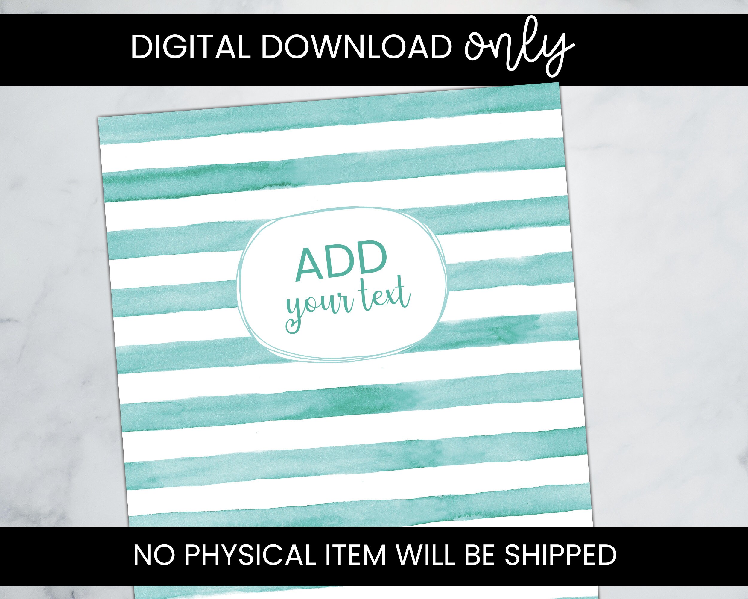 Binder Covers & Spines Editable Watercolor Stripes 6 Colors - Etsy