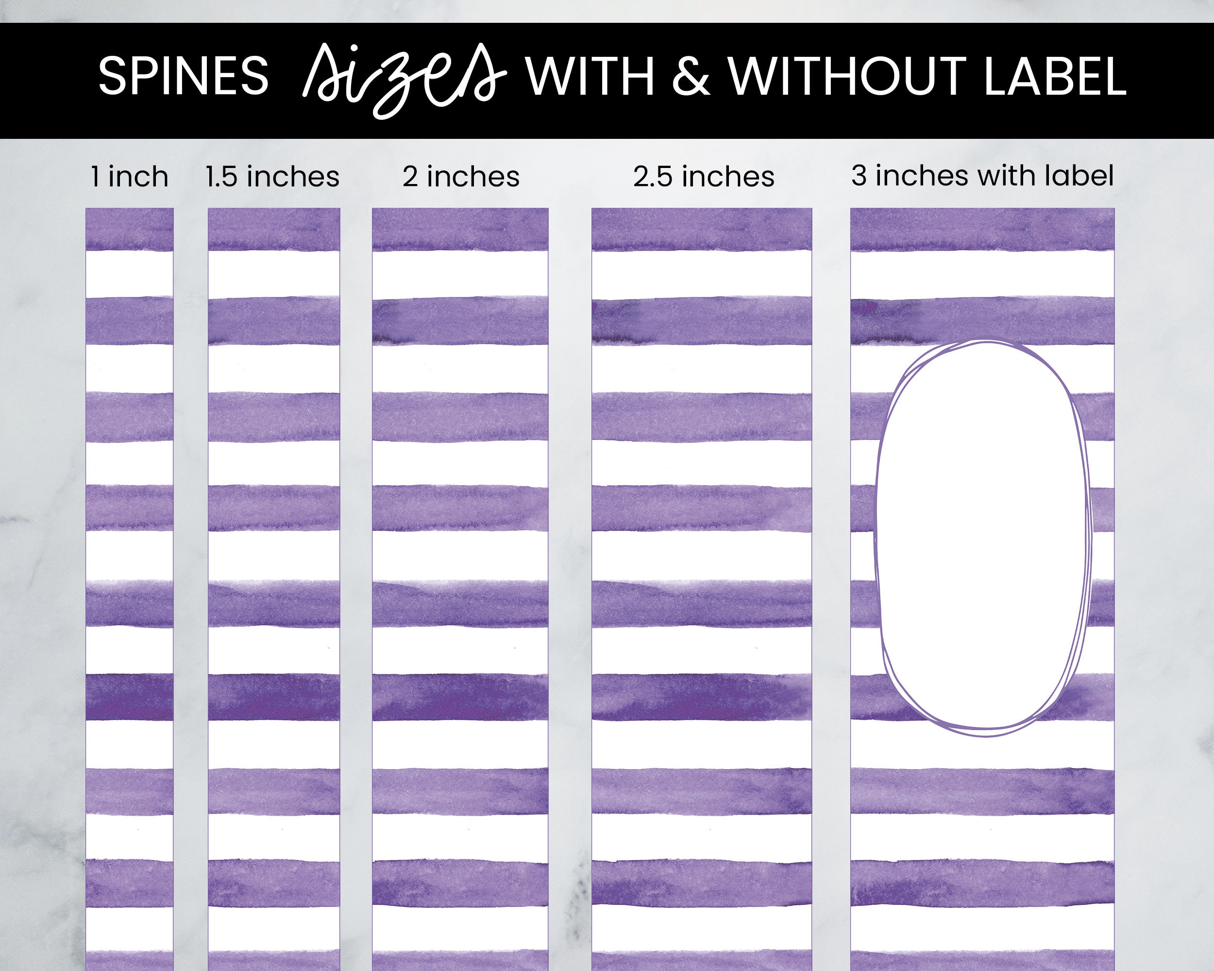 Binder Covers & Spines Editable Watercolor Stripes 6 Colors - Etsy