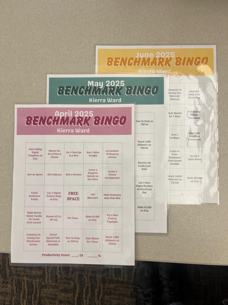 BENCHMARK BINGO | Actually Reach Your Yearly Goals! | Productivity ...