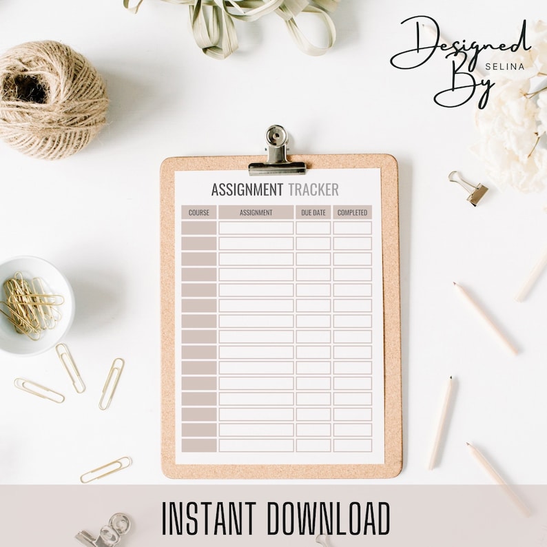 Assignment Tracker, Assignment Printable List, Homework Tracker, Assessment Tracker 8.5 X 11 - Etsy