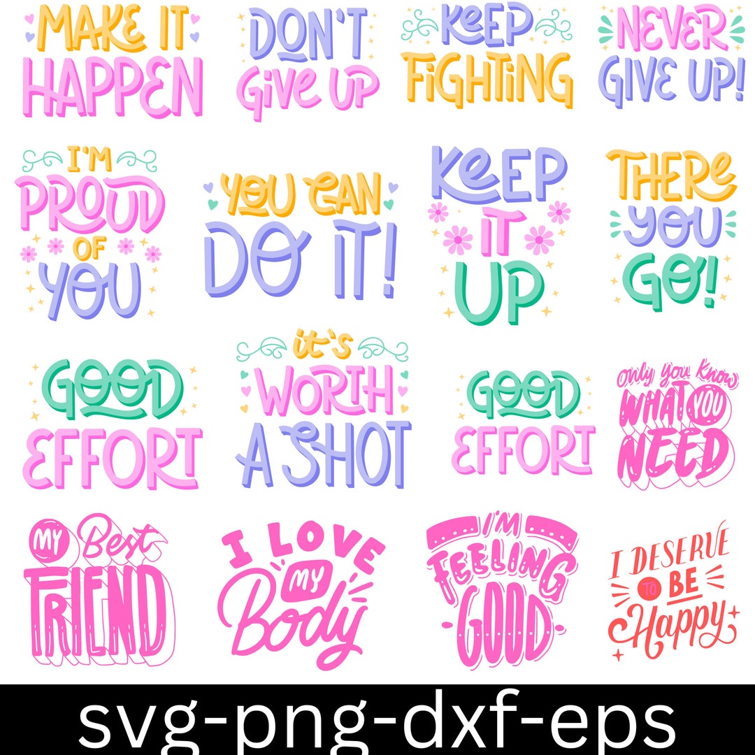 Motivational Quotes SVG, Bundle, Inspirational Quotes SVG,, Life Quotes ...