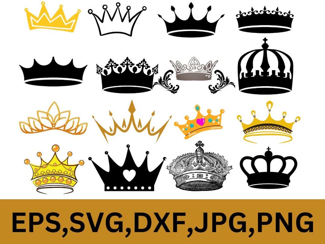 Couronne de roi svg Ensemble de svg de couronne Méga couronne png ...