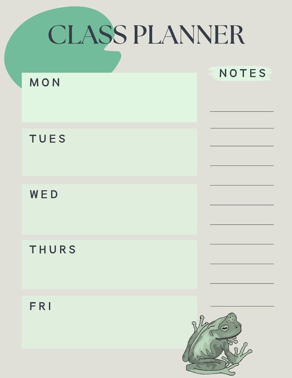 Frog Weekly Planner Digital Download Organize Work/life - Etsy