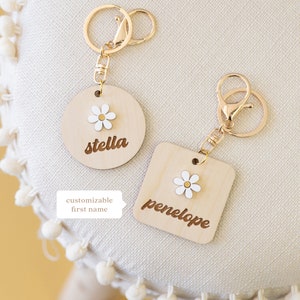 3D Custom Name Flower Keychain | Personalized Wooden Customized Name ...