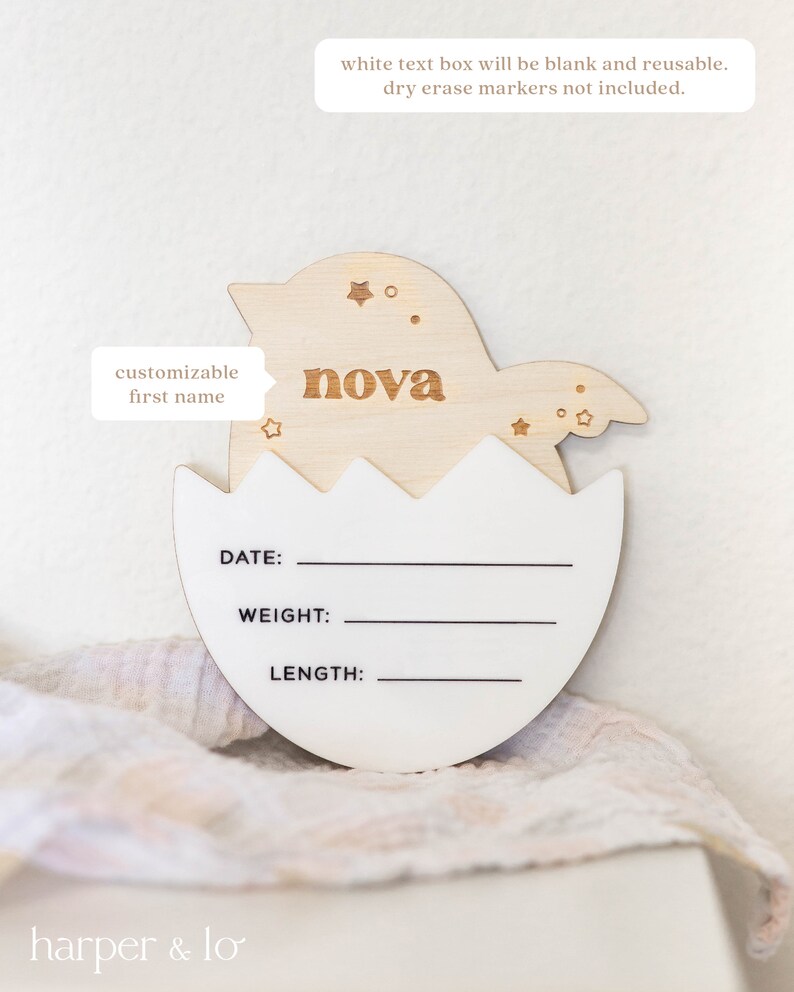 Birth Announcement Sign Baby Bird Personalized Custom Name - Etsy