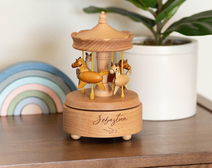 Carousel Music Box Three Horse Carousel Carousel Waltz - Etsy