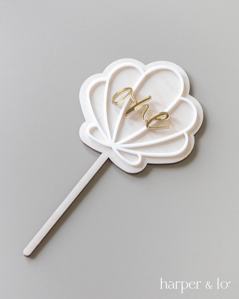 Custom Name Cake Topper Mermaid Seashell Personalized - Etsy