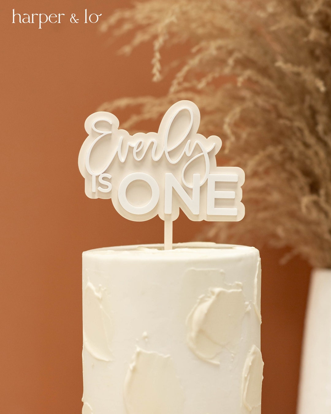 3D Acrylic Custom Name Cake Topper | Boho First Birthday Party ...