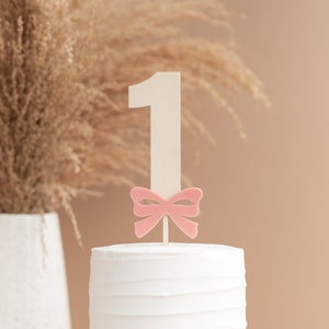 Ribbon Bow Cake Topper | Bow Birthday Party Decor | Custom Ribbon Bow ...