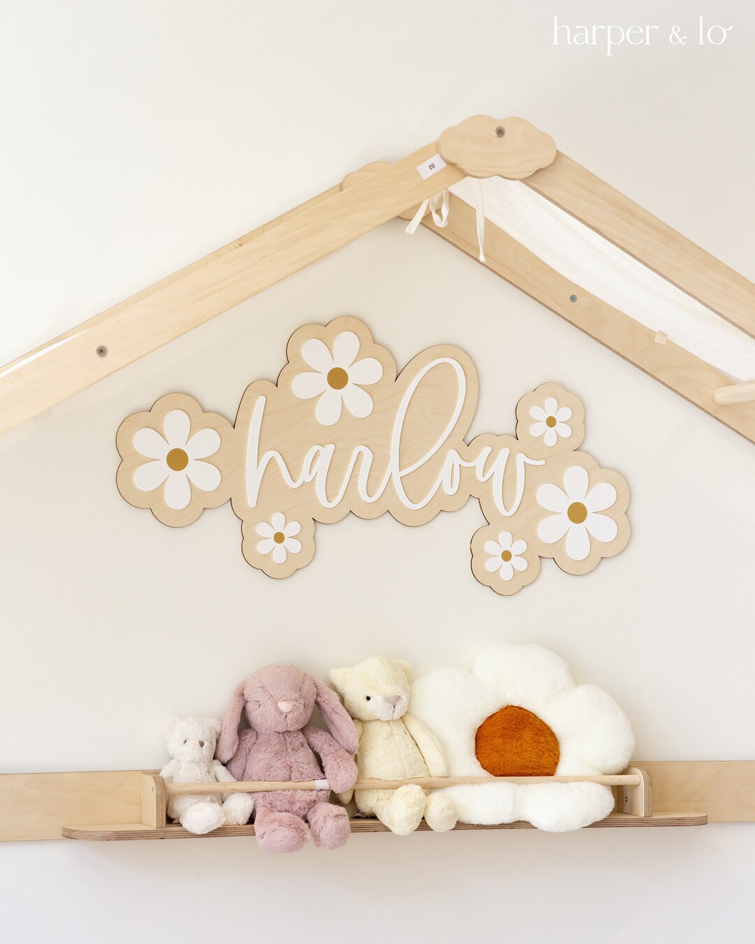 Boho Custom Daisy Name Sign | Wooden Boho Daisy Cut Out Name Sign ...