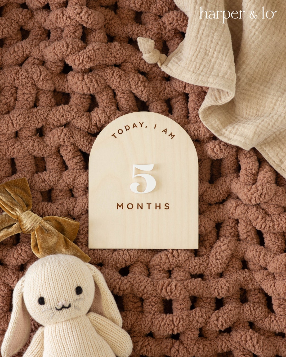 Wooden Arched Boho Hello World Milestone Cards | Interchangeable Custom ...