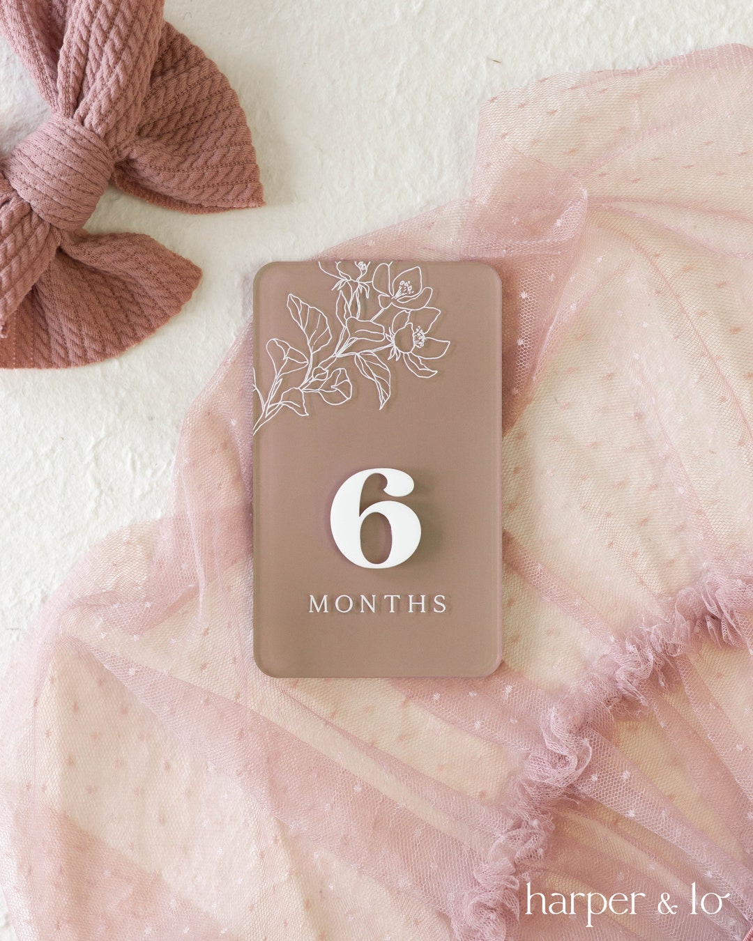 Acrylic Boho Flower Milestone Cards | Monthly Milestone Plaque Markers ...