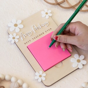 Teacher Gift Sticky Note Post It Holder | Teacher Personalized Gifts ...
