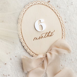 Wooden Lace Ribbon Bow Interchangeable Milestone Cards | Personalize ...