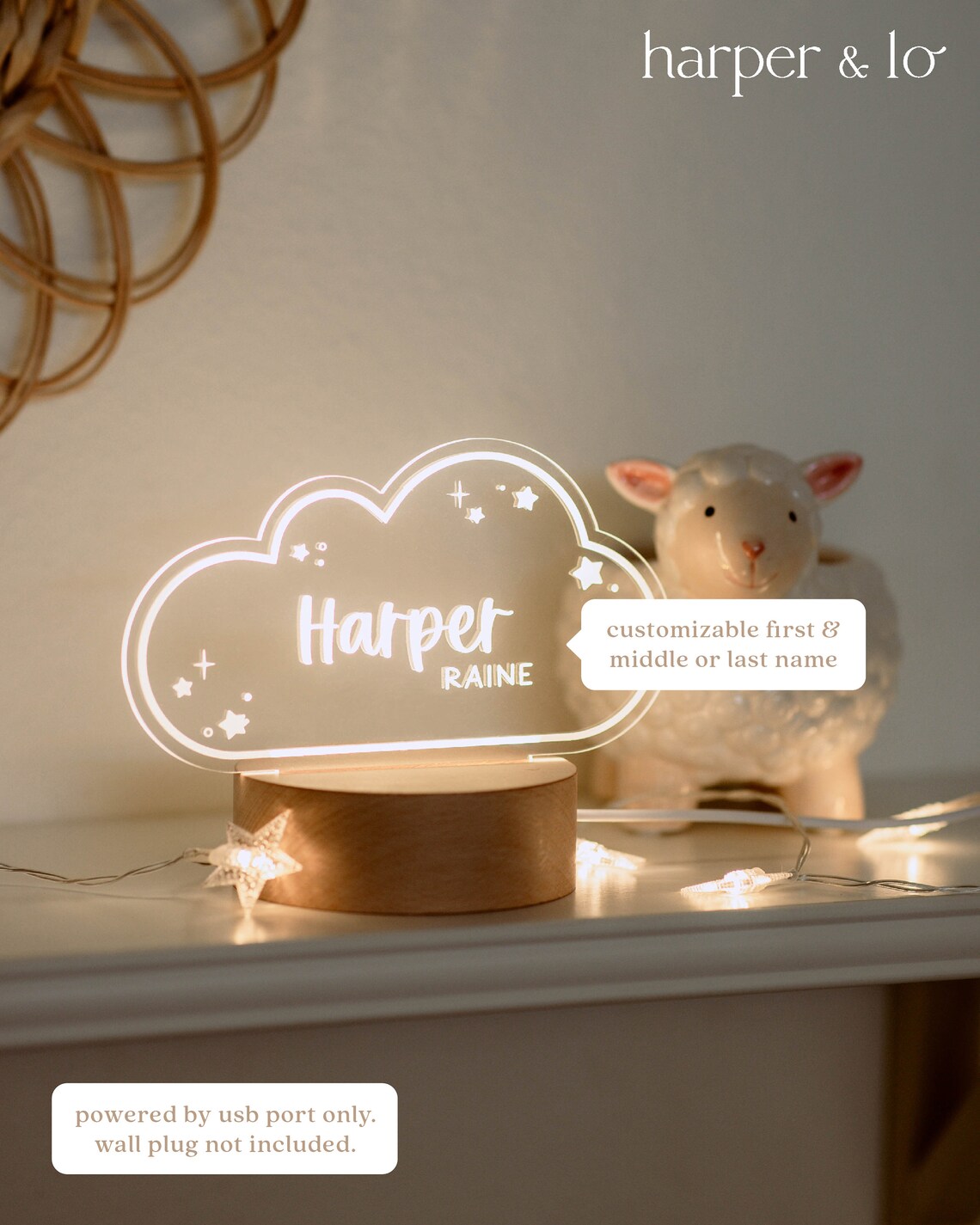 Personalized Acrylic Night Light Starry Cloud LED Light - Etsy