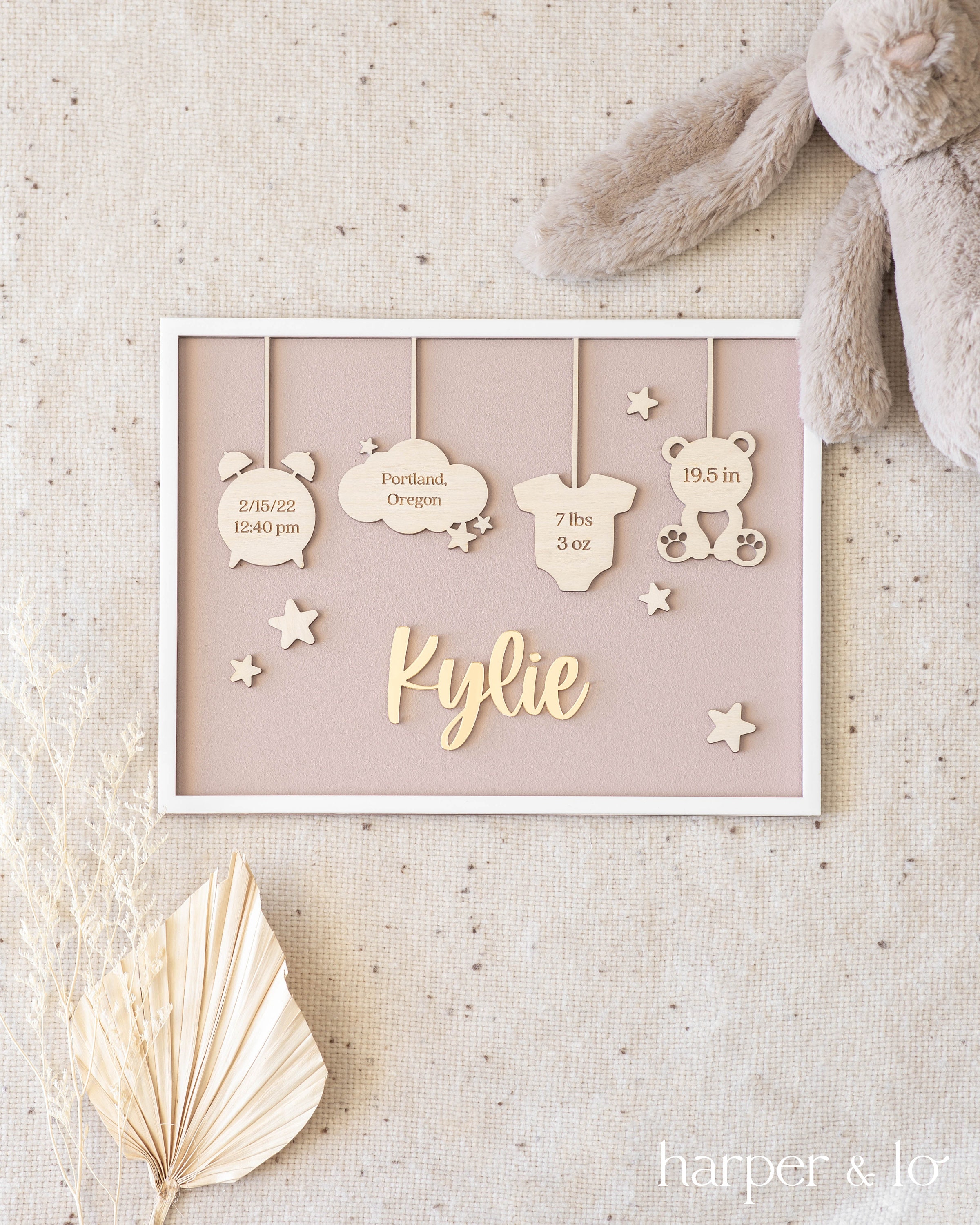 Birth Announcement Frame Sign | Personalized Baby Birth Stats | Newborn ...