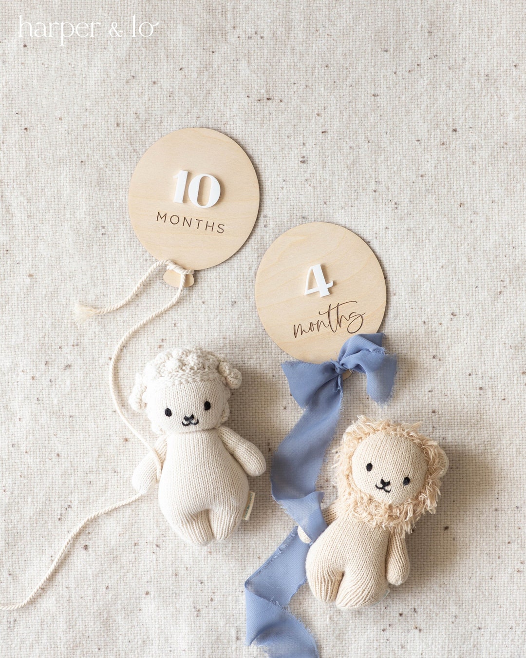Wooden Baby Milestone Cards | Hot Air Balloon | Custom Milestone Set ...