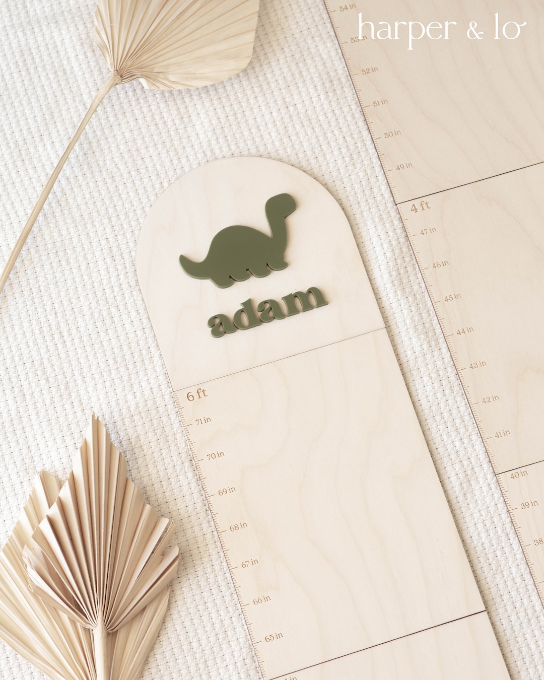 Personalized Wooden Growth Chart | Dinosaur | Growth Height Chart ...