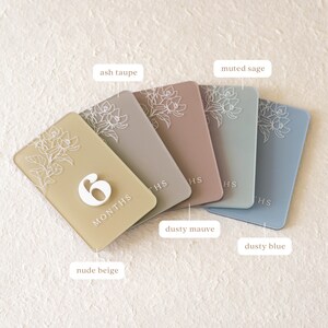 Acrylic Boho Flower Milestone Cards | Monthly Milestone Plaque Markers ...