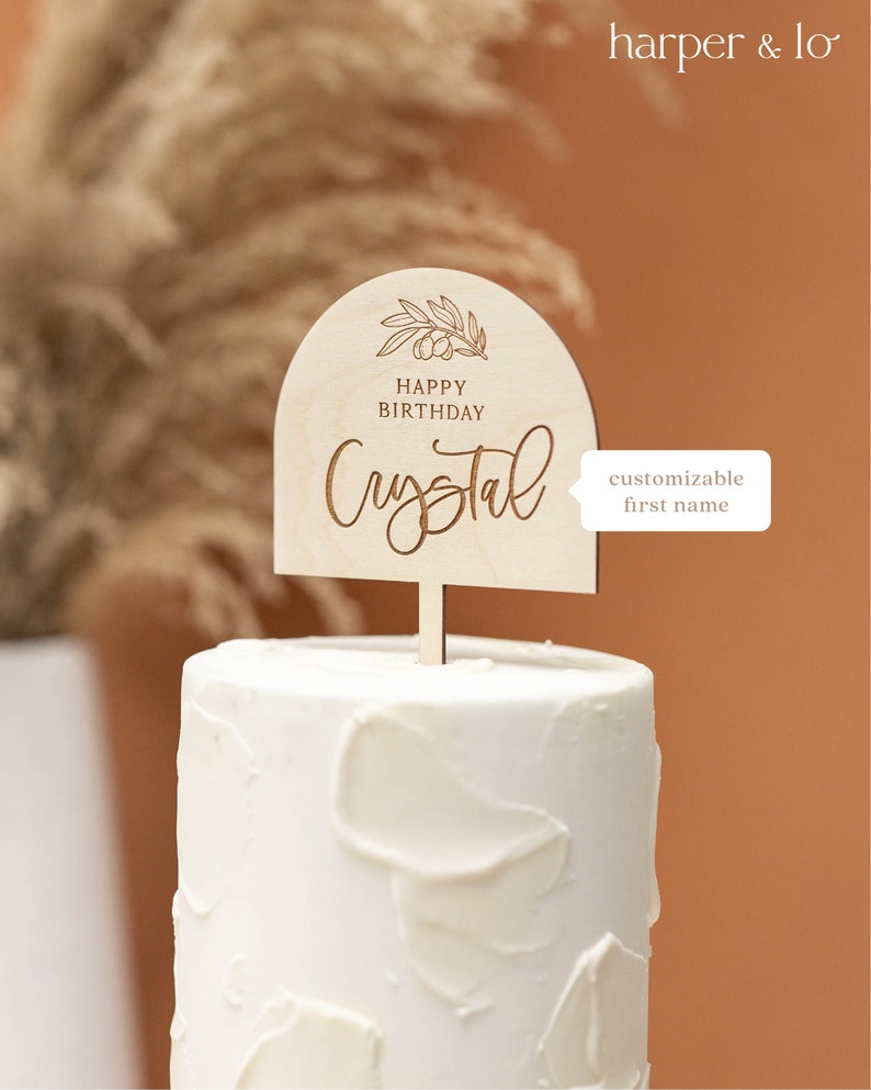Arched Boho Cake Topper Flower | Floral Birthday Party Decor, Custom ...