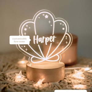 Personalized Acrylic Night Light Seashell LED Light Under the Sea ...