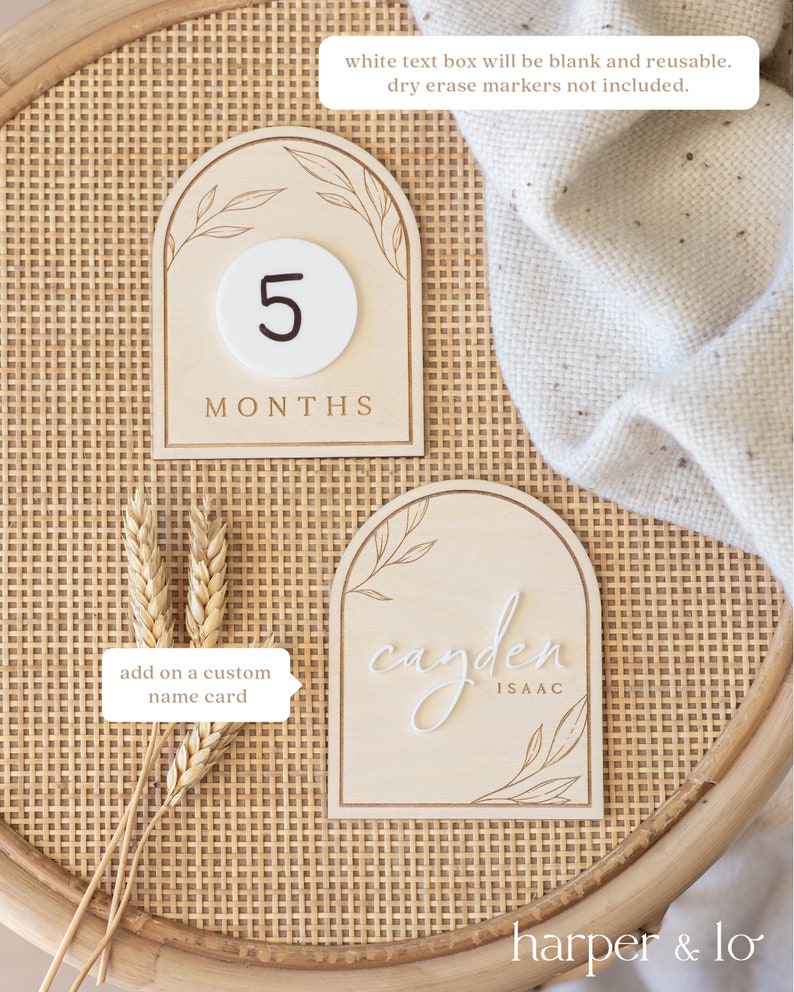 Arched Boho Milestone Cards | Erasable Reusable Milestone Cards ...