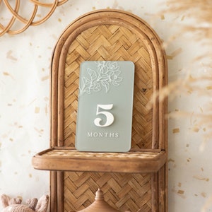 Acrylic Boho Flower Milestone Cards Monthly Milestone Plaque Markers ...