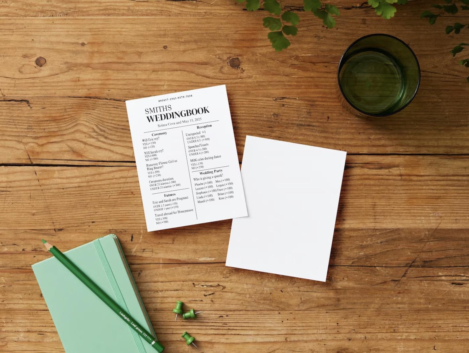 Wedding Prop Bet Card - Etsy