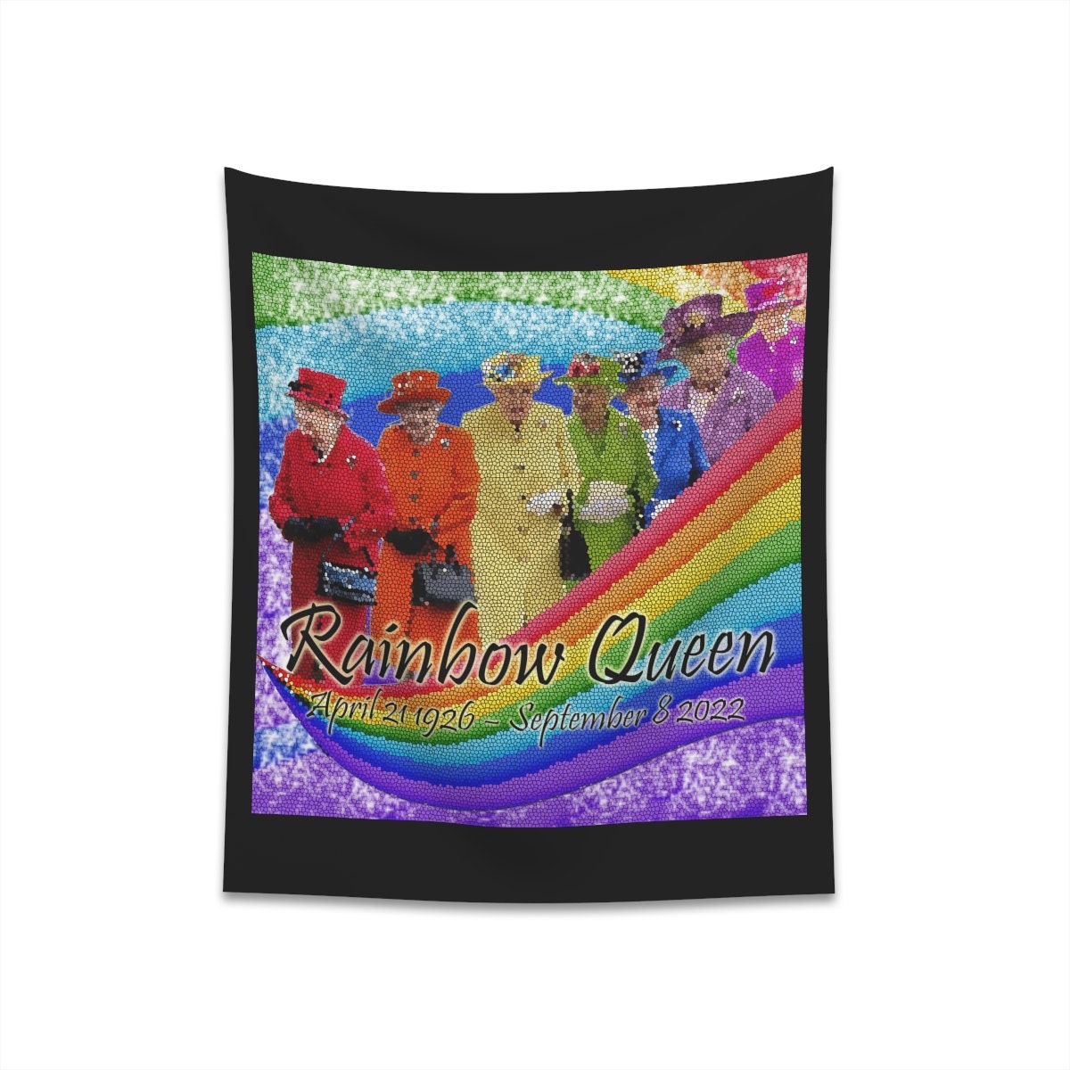 Rainbow Queen Elizabeth Colorful Portrait With Bright Colored - Etsy