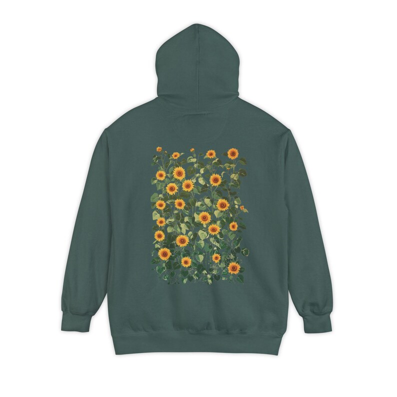 Sunflower Garden Hoodie, Comfort Colors Floral Sunflower Sweatshirt ...